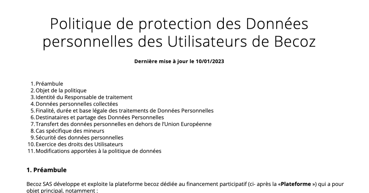 Donnees personnelles